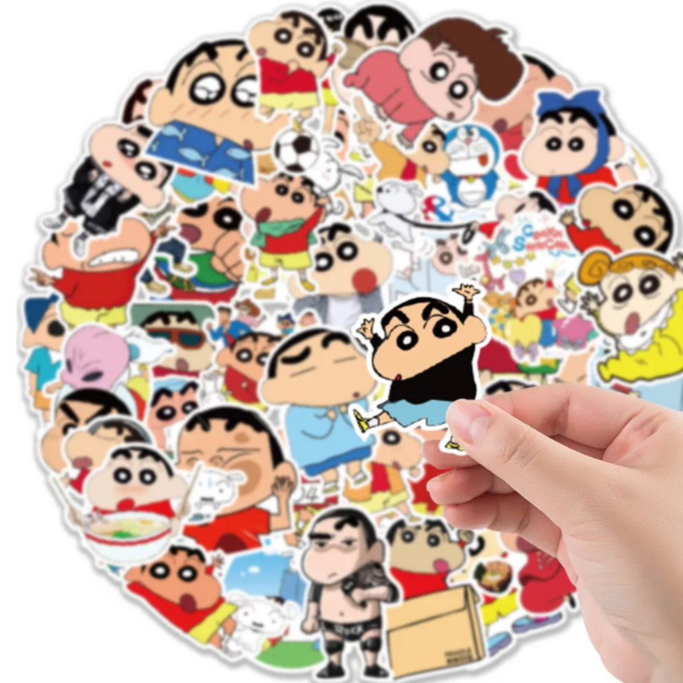 Shinchan Stickers Pack of 50 | No Repeat – The Blue Aura Store